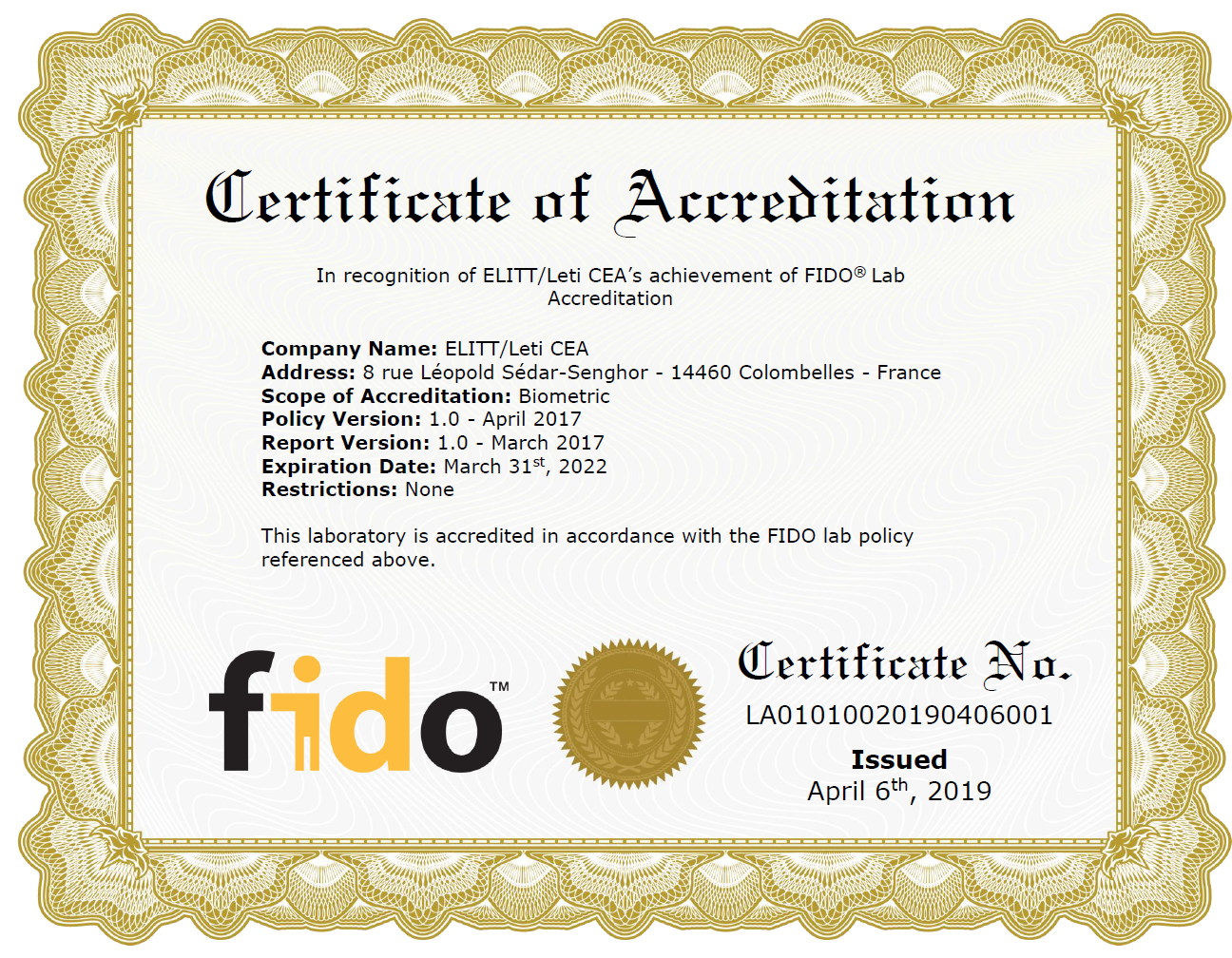 Certificate Of Accreditation Elitt Certificate Of Accreditation Elitt